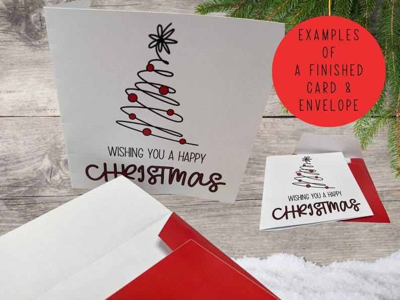 Printable Christmas Card With Printable Envelope Square Card - Etsy