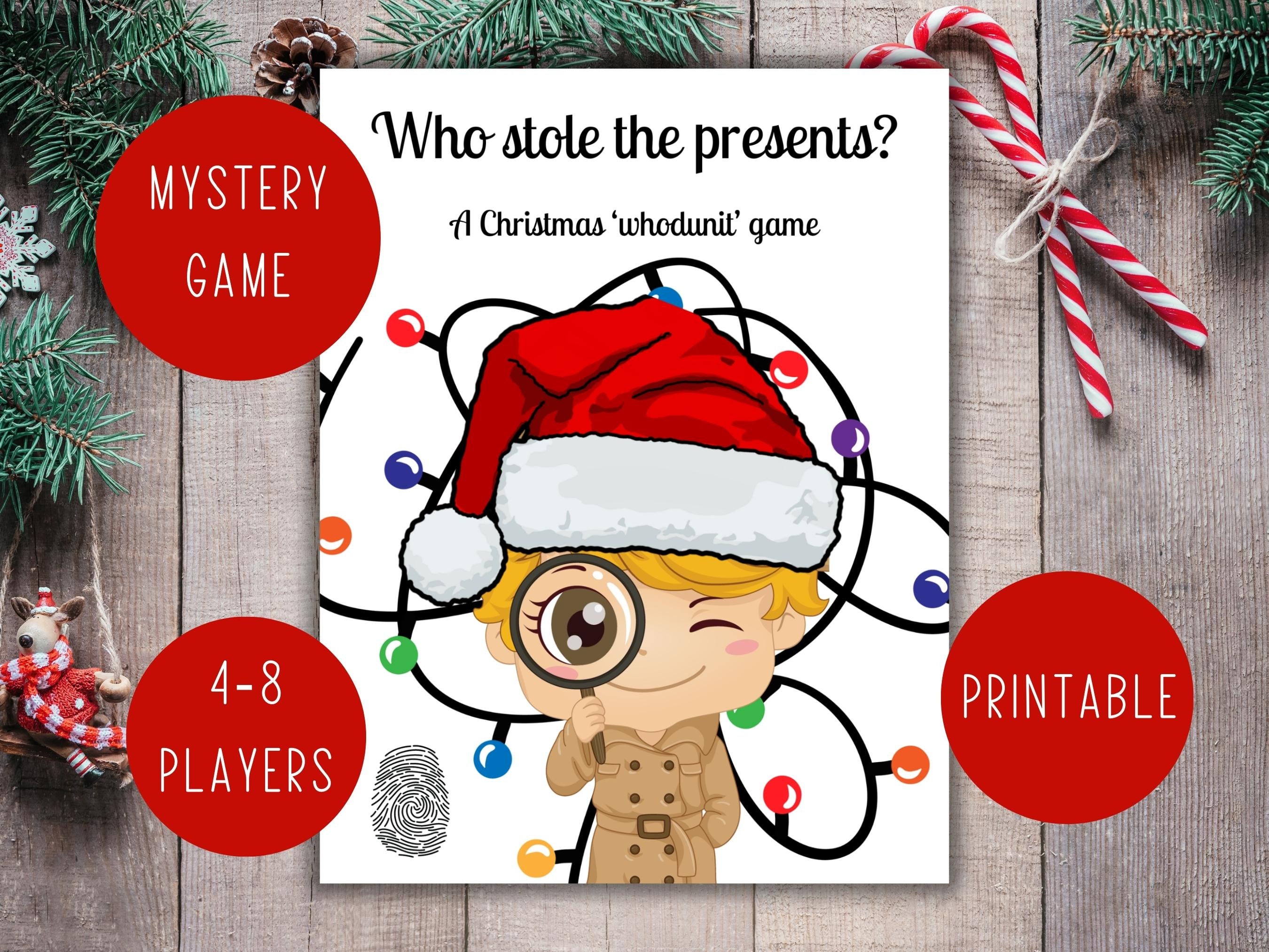Printable Mystery Game, Christmas Whodunit, Family Game, Holiday Cluedo ...