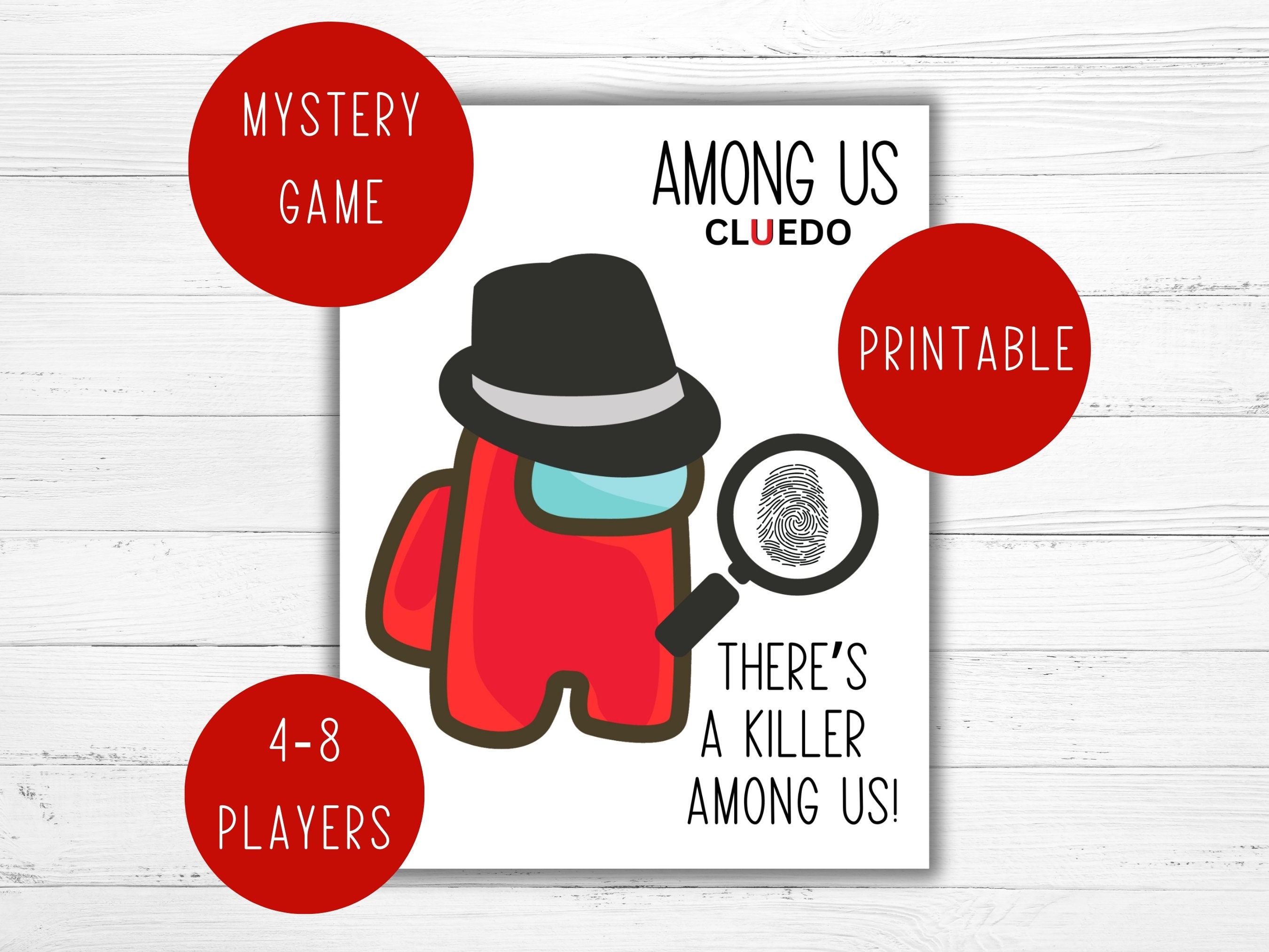 Among Us, Cluedo, Clue, Printable Game, Card Game, Fun Game, Family ...