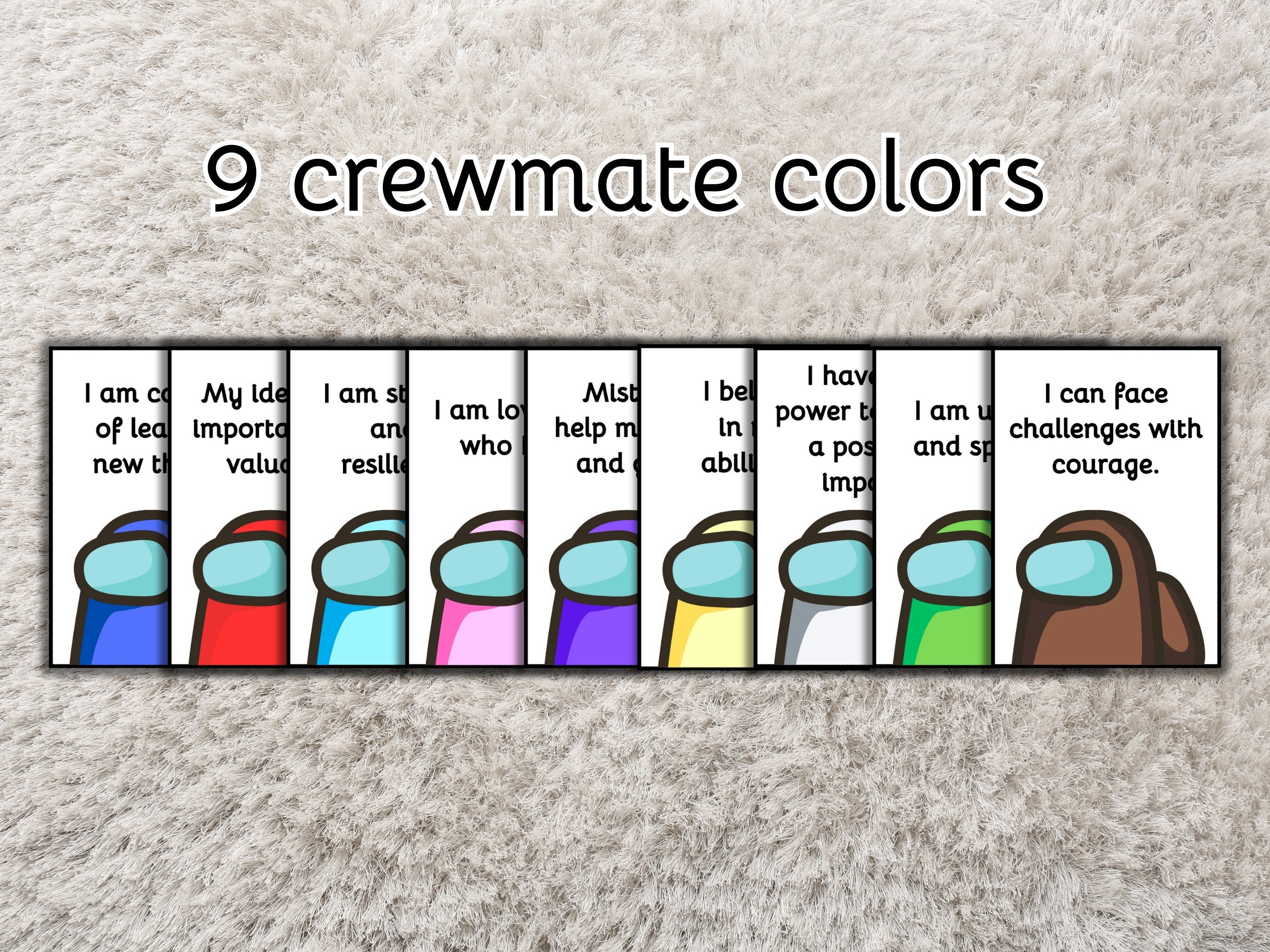 Affirmation Cards for Kids, Among Us Printables, Positive Cards ...