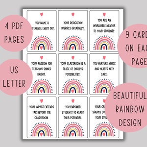 Teacher Affirmation Cards, Teacher Appreciation Gift, Printable Cards ...