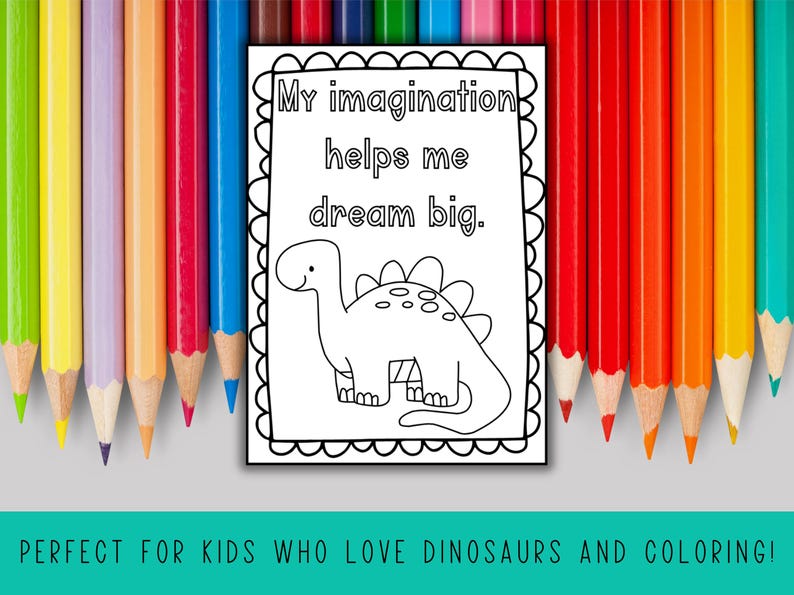 Dinosaur Coloring Pages With Affirmations / Affirmations for Boys ...
