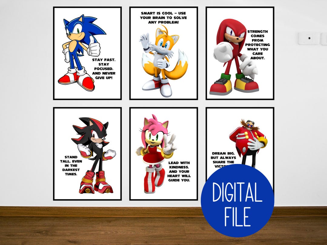 Sonic the Hedgehog Posters / Sonic and Friends Printable Art / Sonic ...