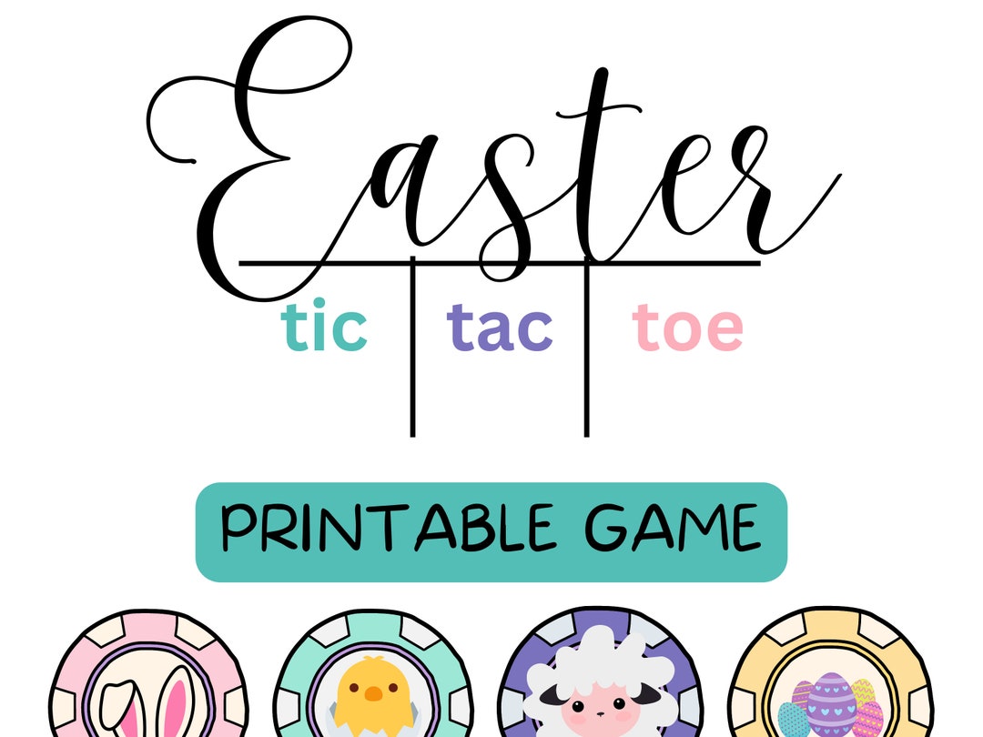 Easter Game, Tic Tac Toe, Printable Easter Game, Spring Game for Kids ...