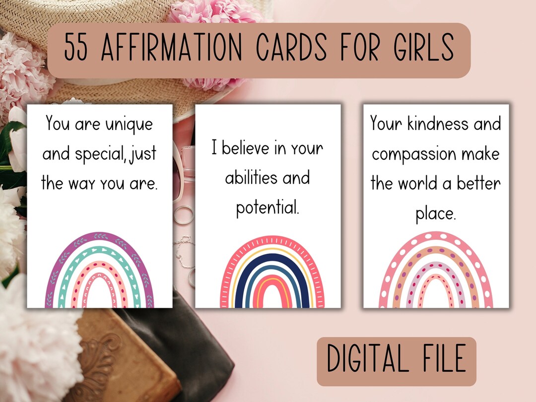 Affirmation Cards for Girls, Positive Quote Cards, Pre-teen Self Esteem ...