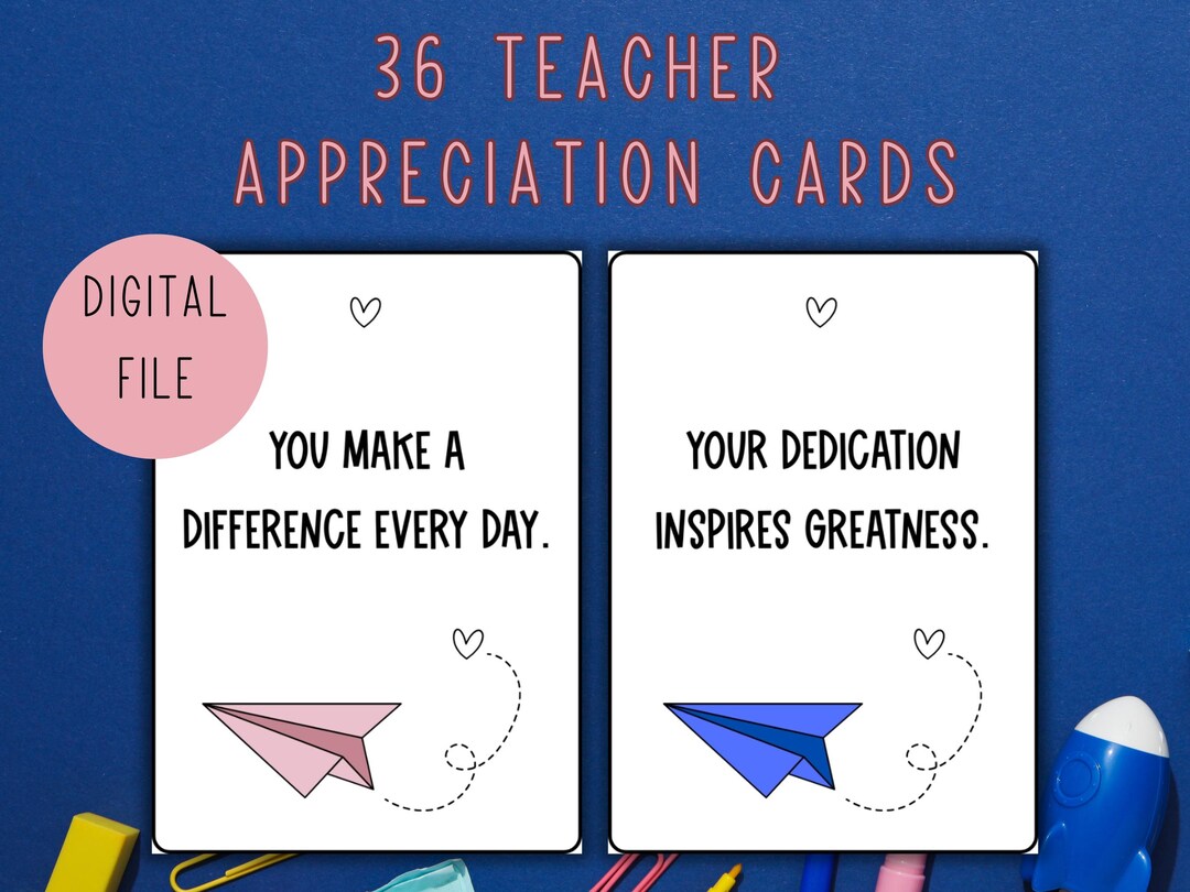Teacher Affirmation Cards, Teacher Appreciation Gift, Printable Cards ...