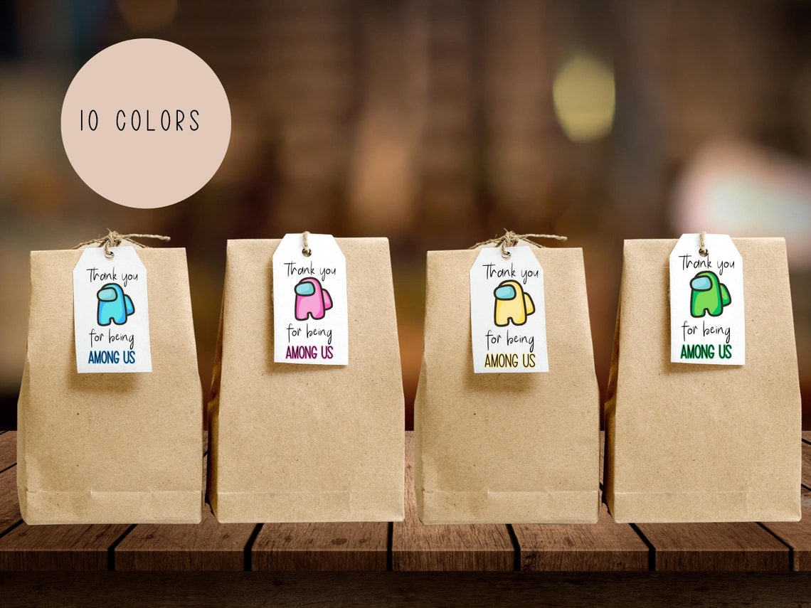 Among Us Gift Tags, Printable Tags, Thank You Gift Tags, Among Us Gifts ...