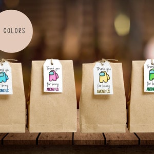 Among Us Gift Tags, Printable Tags, Thank You Gift Tags, Among Us Gifts ...