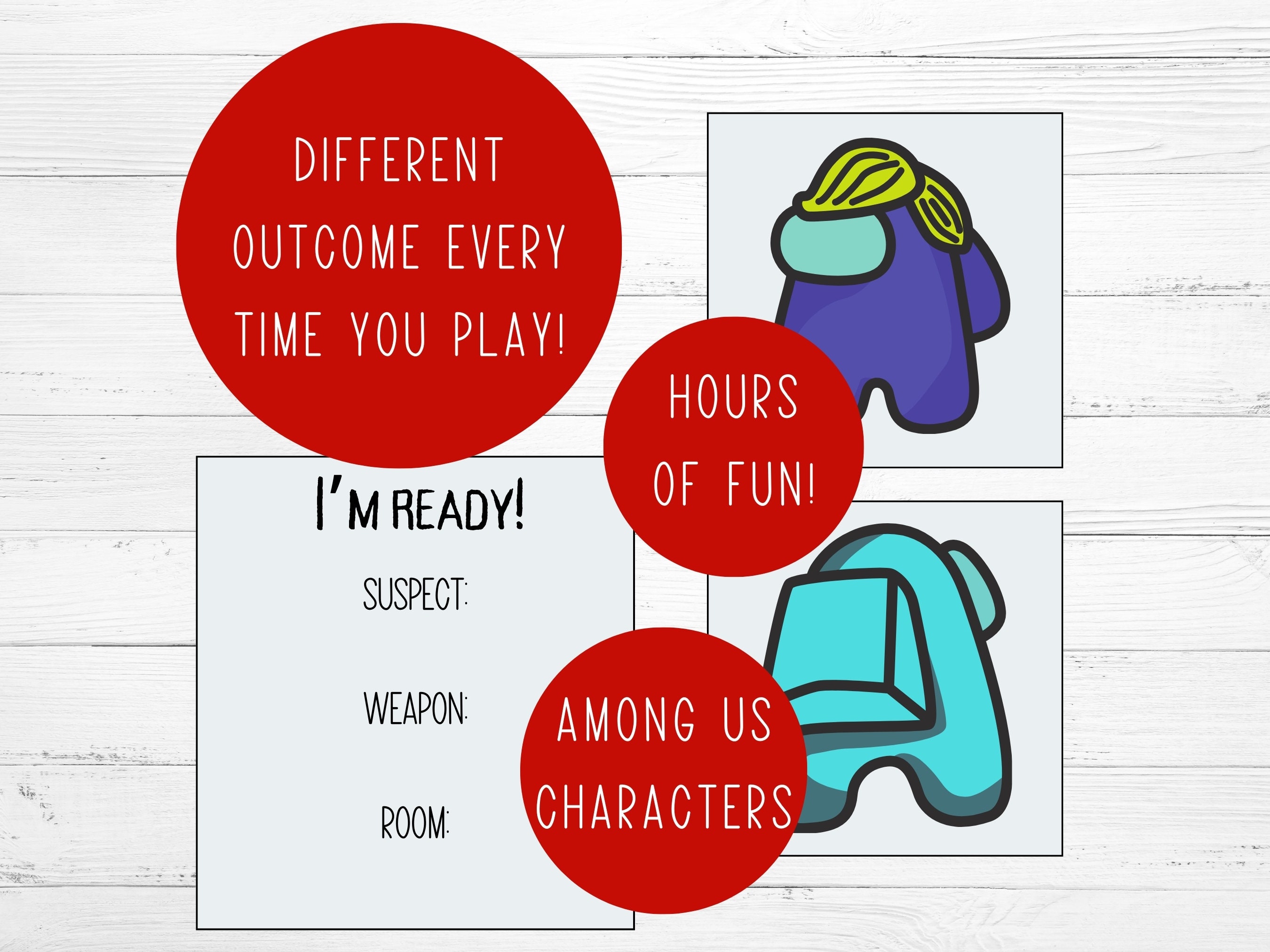 Among Us, Cluedo, Clue, Printable Game, Card Game, Fun Game, Family ...