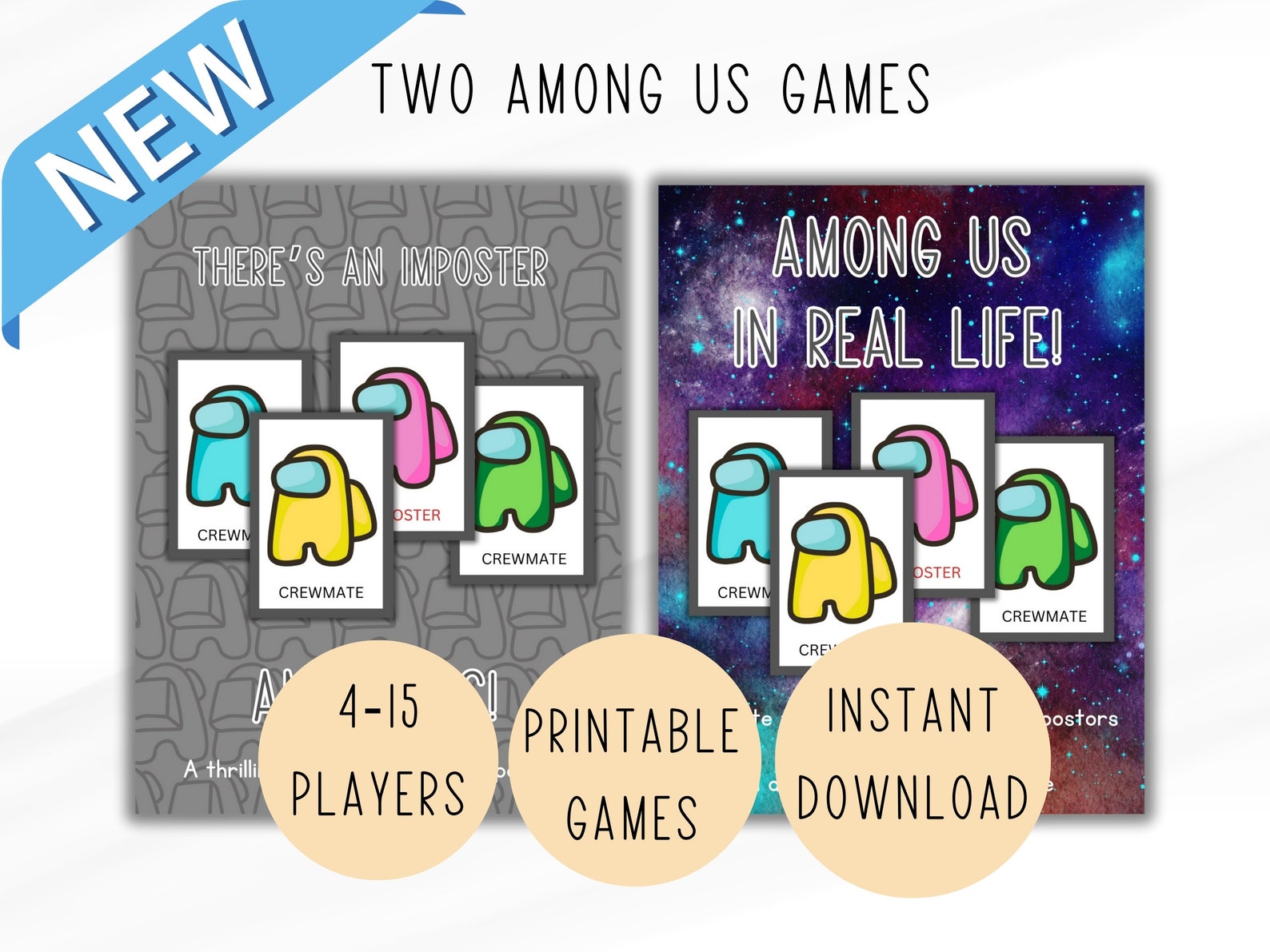 Among Us Real Life, Birthday Activity, Game for Kids, Card Game, Fun ...
