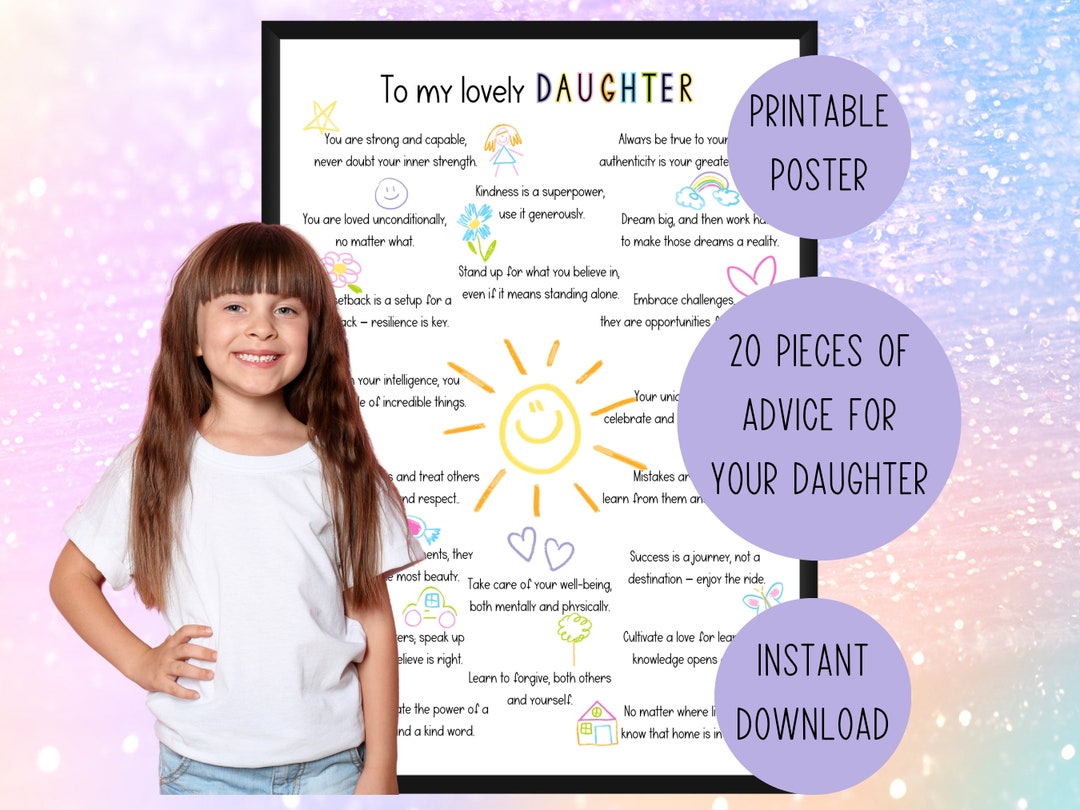 Poster for Girl, Daughter Gift, Girl Words of Wisdom, Advice to ...