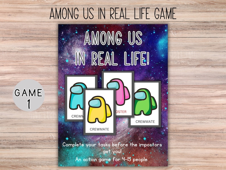 Among Us Real Life, Printable Game, Birthday Activity, Fun Game, Family ...