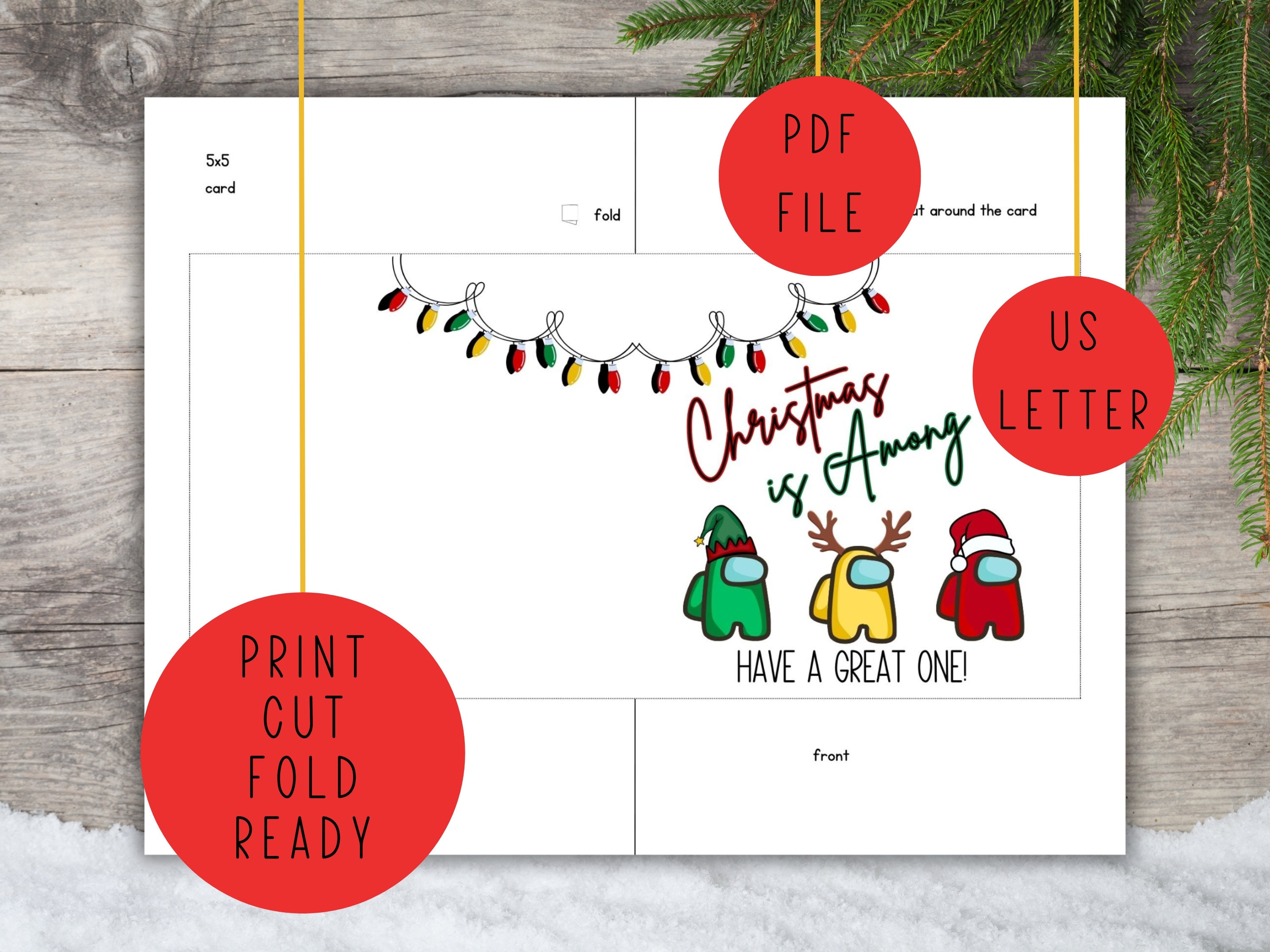 Among Us Card, Christmas Among Us, Printable Among Us, Among Us ...