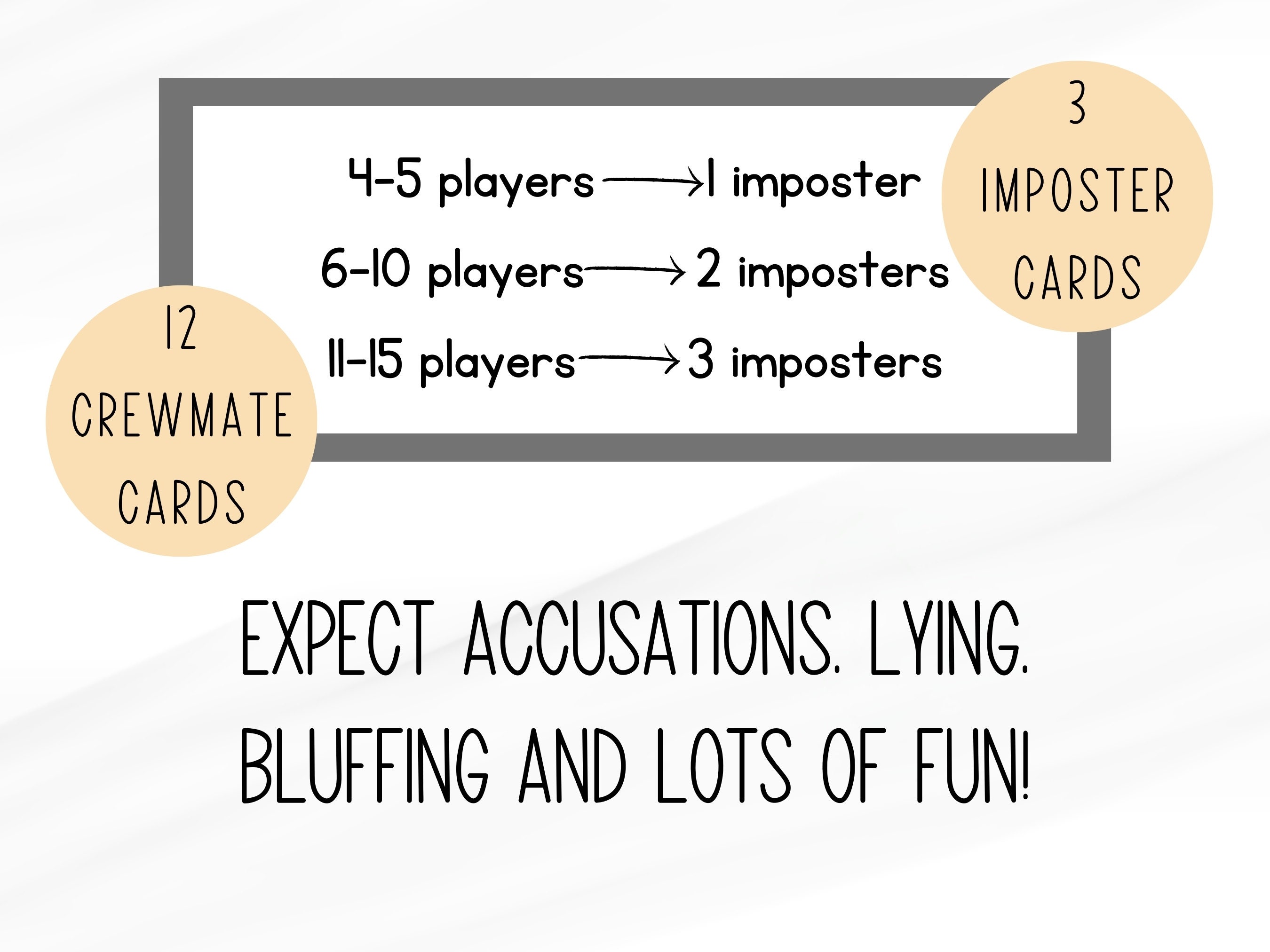 Among Us, Printable Game, Card Game, Fun Game, Family, Friends Fun ...