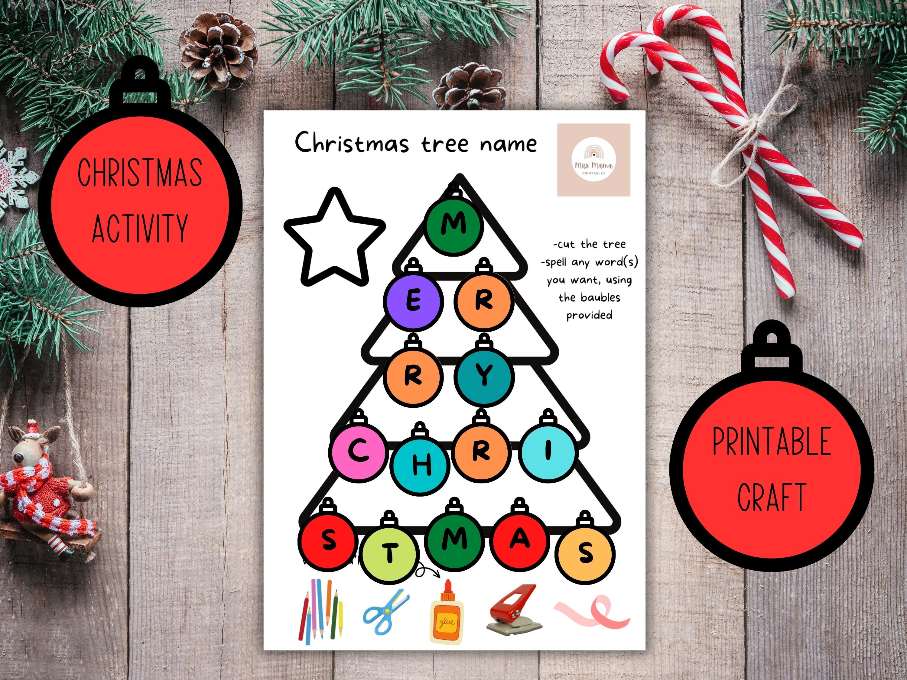 Printable Christmas Activity, Christmas Craft Kids, Make an Ornament ...