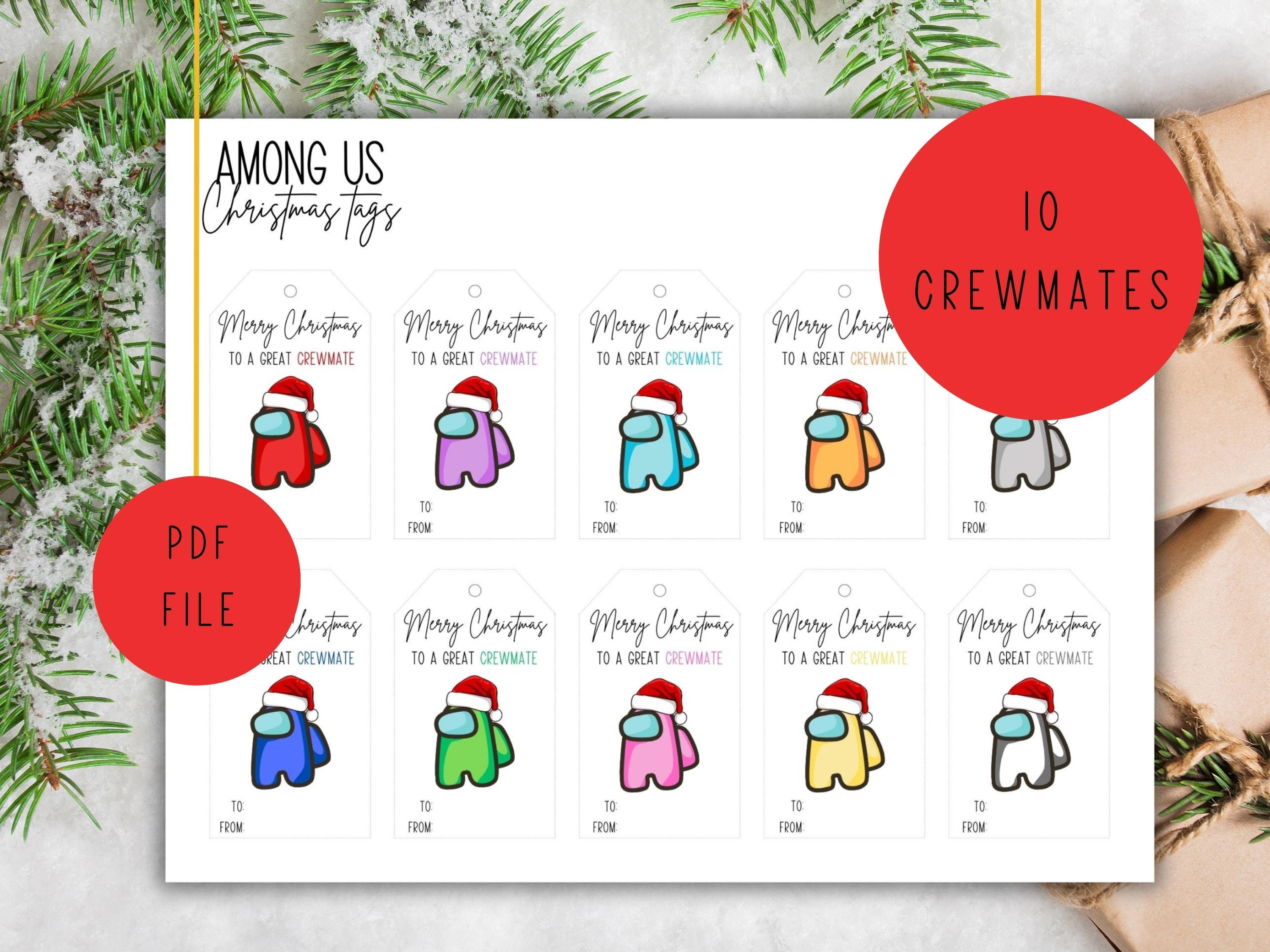 Among Us Gift Tags, Printable Tags, Christmas Gift Tags, Among Us ...