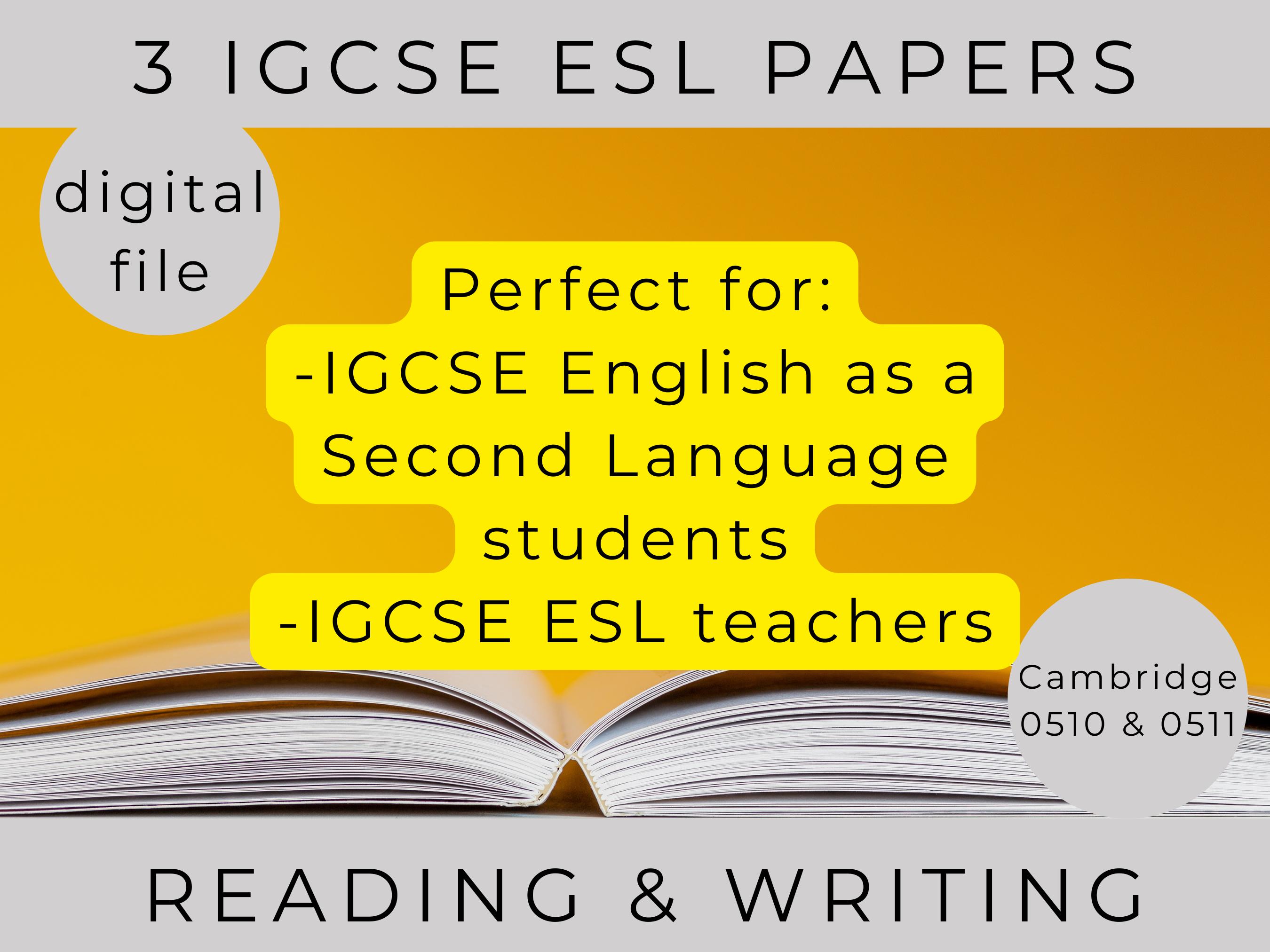 IGCSE ESL Practice Papers: Cambridge 0510/0511 Reading & Writing (PDF ...