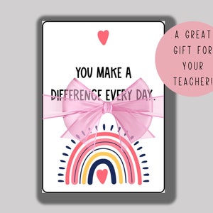 Teacher Affirmation Cards, Teacher Appreciation Gift, Printable Cards ...