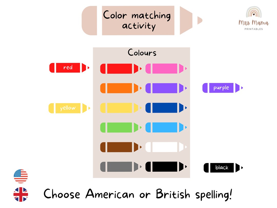Color Matching Activity, Educational Activity, Busy Binder Toddlers ...