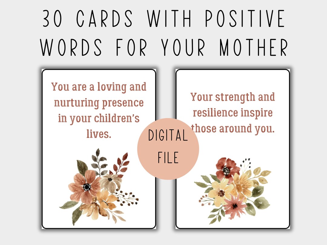 Affirmations for Mother, Mom Positive Words, Mother Gift, Printable ...
