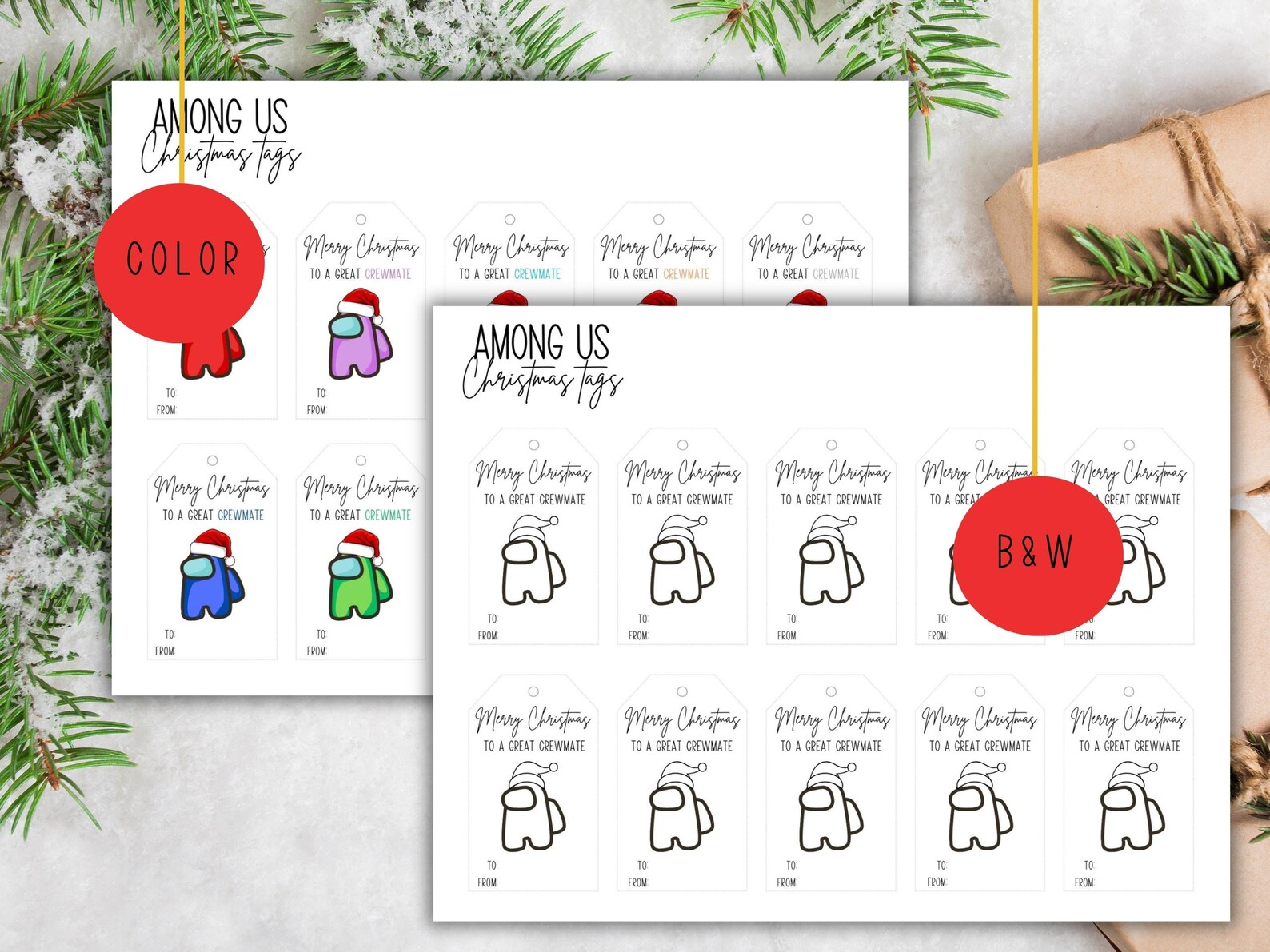 Among Us Gift Tags, Printable Tags, Christmas Gift Tags, Among Us ...
