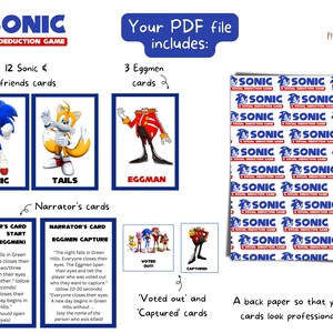 Sonic the Hedgehog, Printable Game, Fun Game, Family, Friends Fun, Game ...