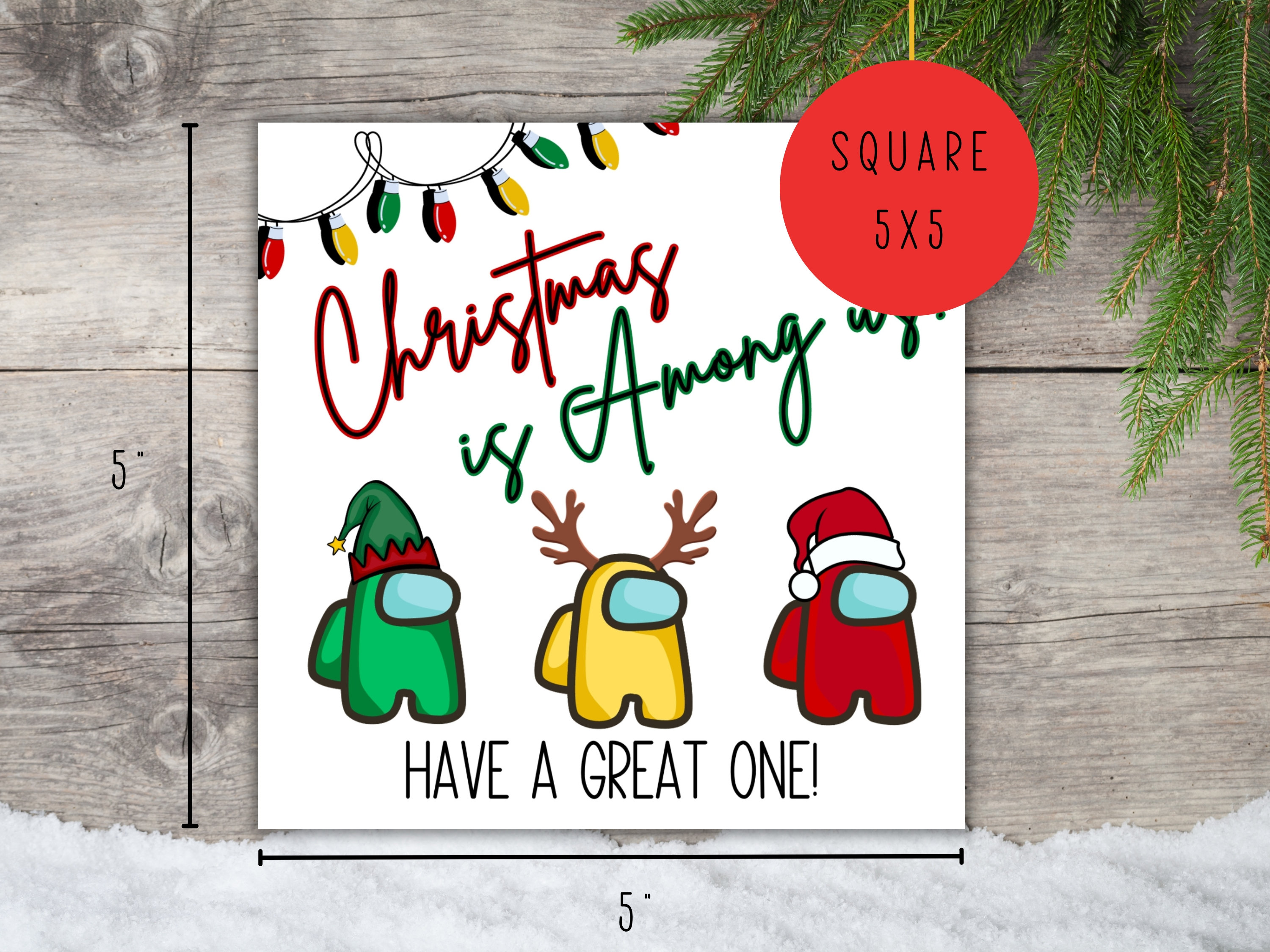 Among Us Card, Christmas Among Us, Printable Among Us, Among Us ...
