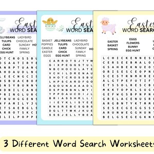 Easter Worksheet, Easter Word Search, Printable, Spring Game for Kids ...