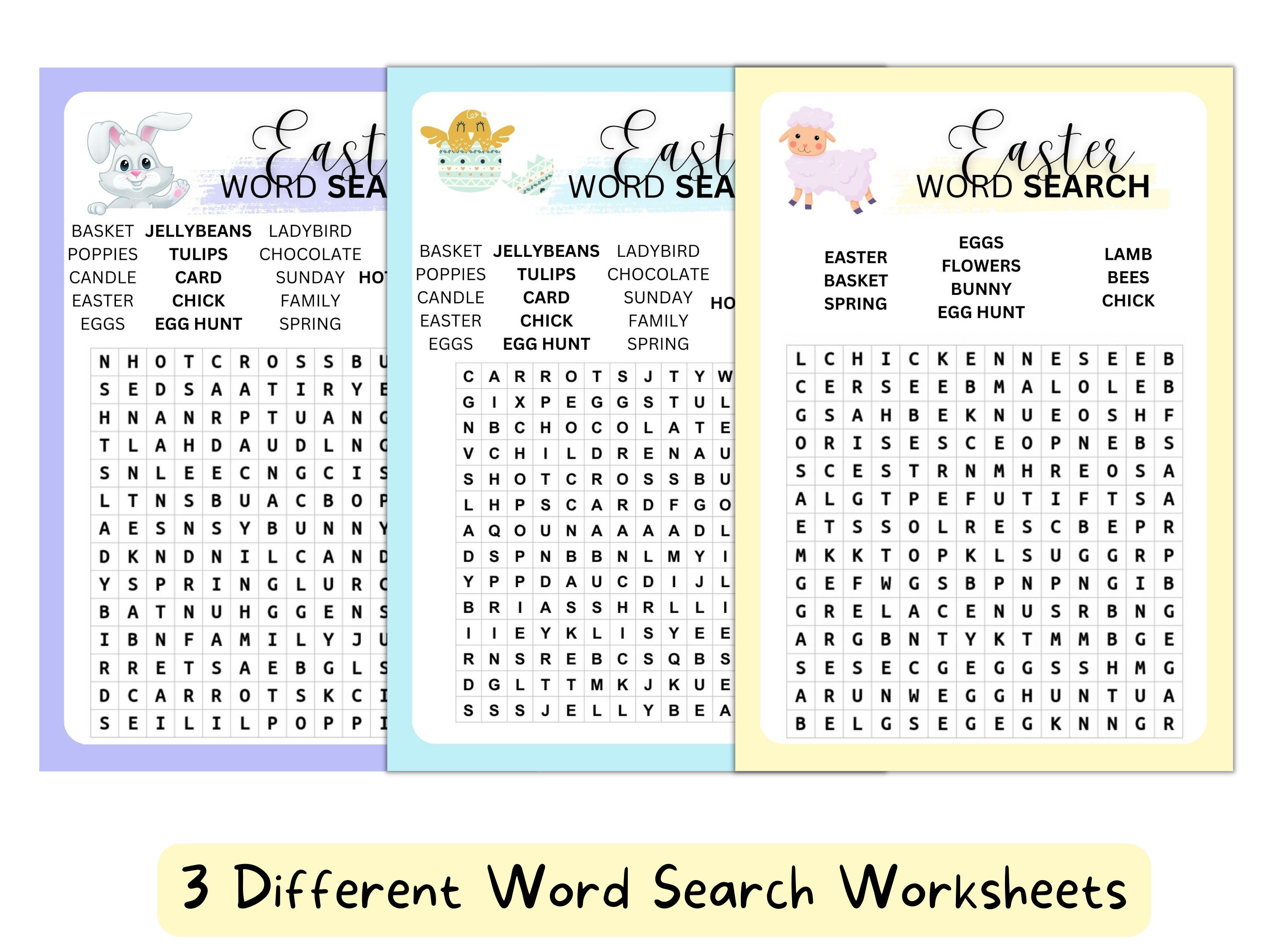Easter Worksheet, Easter Word Search, Printable, Spring Game for Kids ...