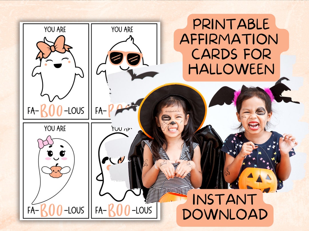Halloween Affirmation Cards, Children Affirmations, Halloween Cards for ...