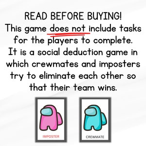 Among Us, Printable Game, Card Game, Fun Game, Family, Friends Fun ...