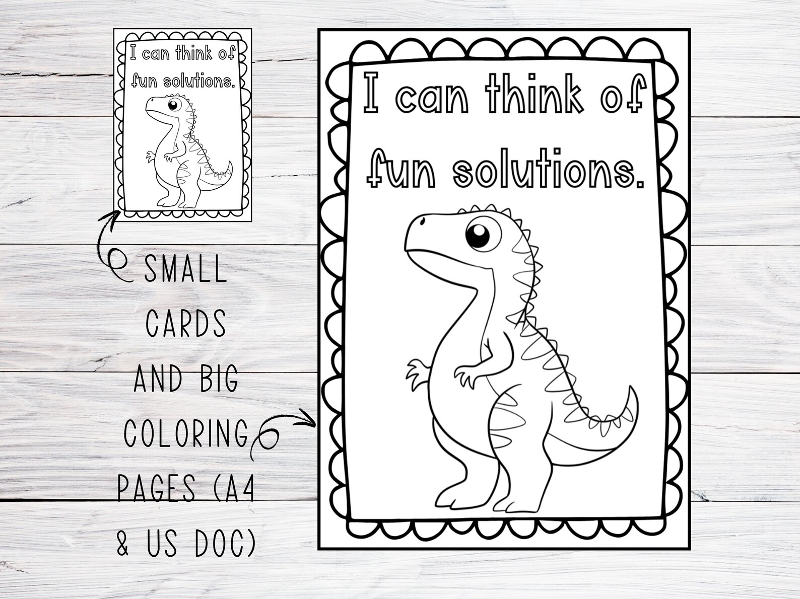 Dinosaur Affirmation Coloring Pages: Positive Quotes for Kids (digital ...
