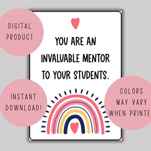 Teacher Affirmation Cards, Teacher Appreciation Gift, Printable Cards ...
