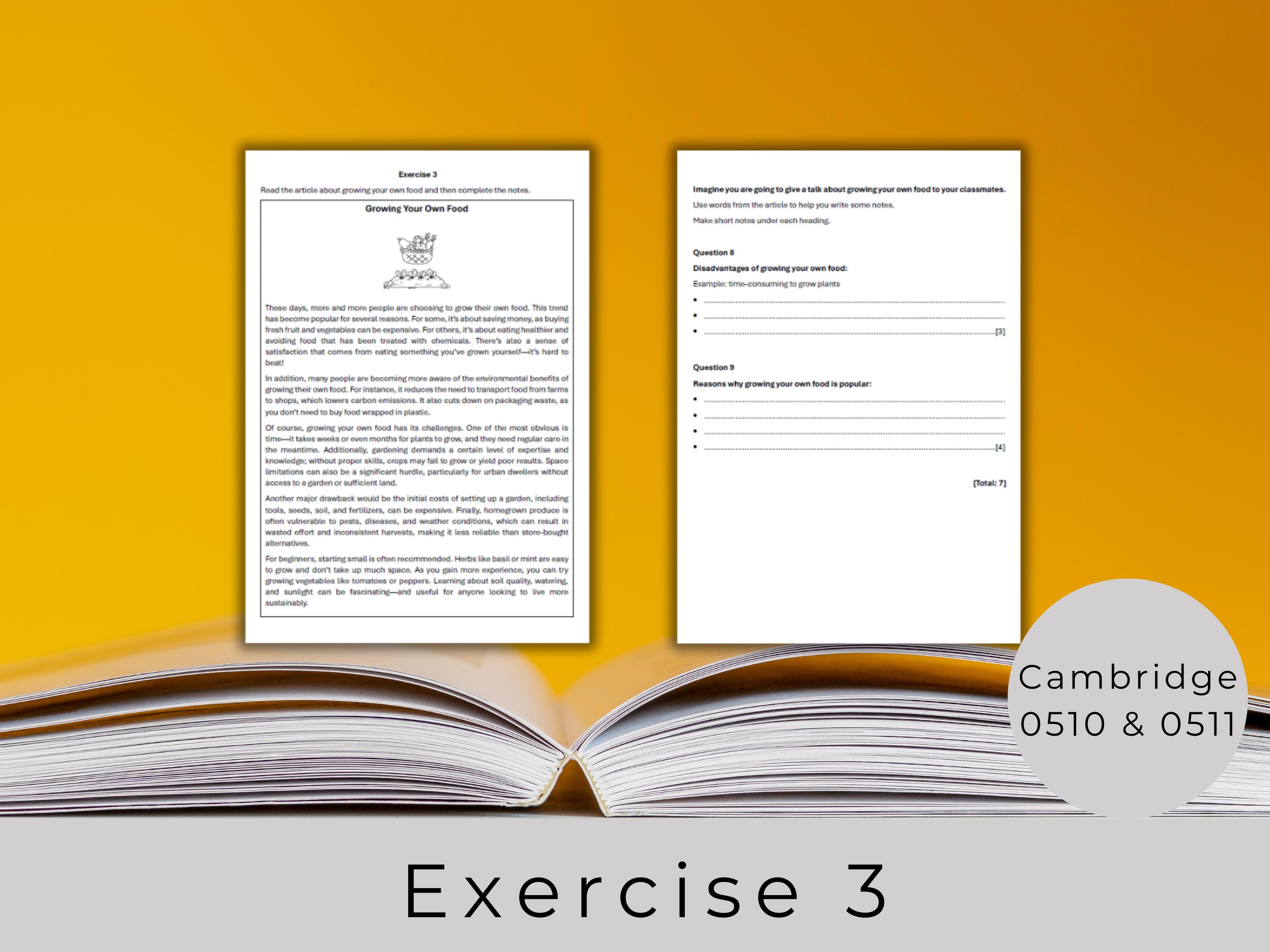 IGCSE ESL Practice Papers: Cambridge 0510/0511 Reading & Writing (PDF ...