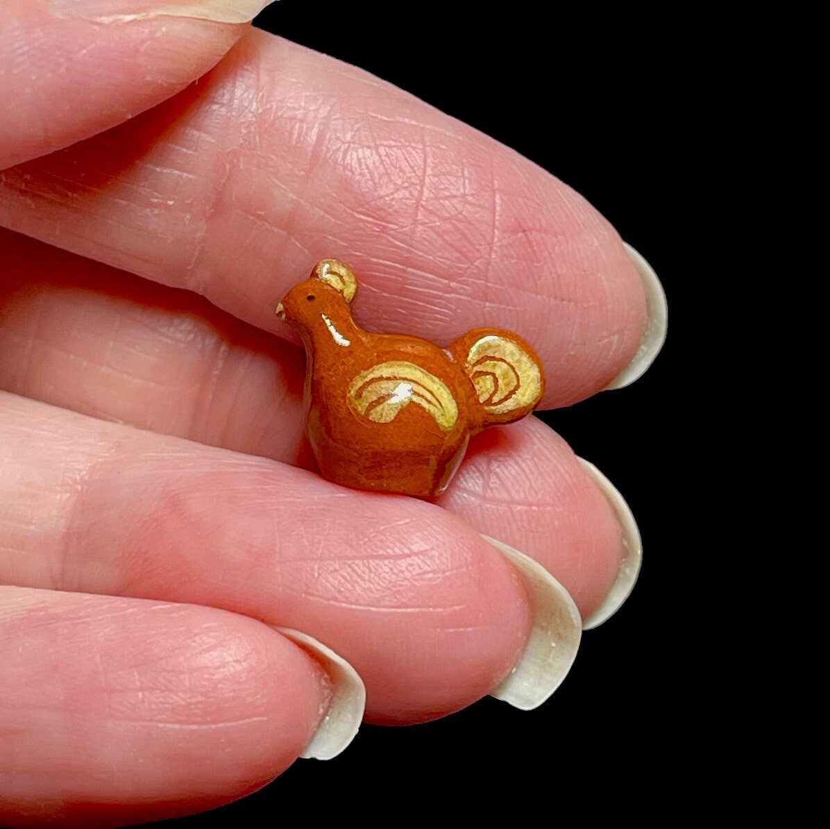 IGMA Jane Graber Pottery Rare Red Hen Bank Dollhouse Colonial Primitive ...