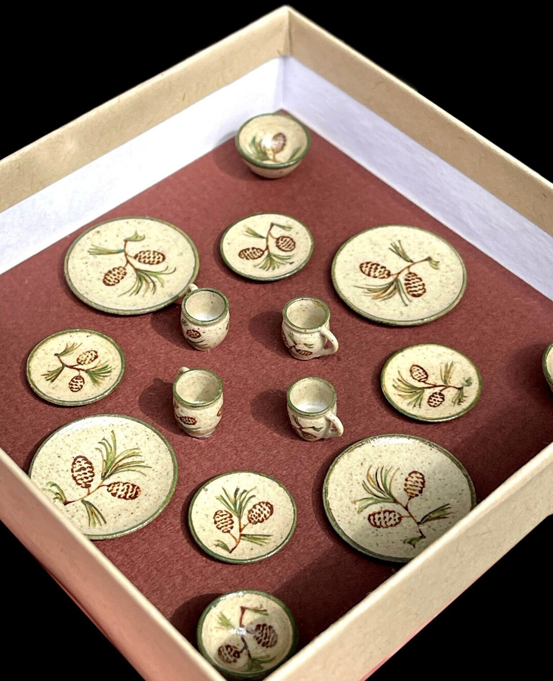 IGMA Jane Graber Pottery Very Rare 16 Piece Pine Cone Dinner - Etsy