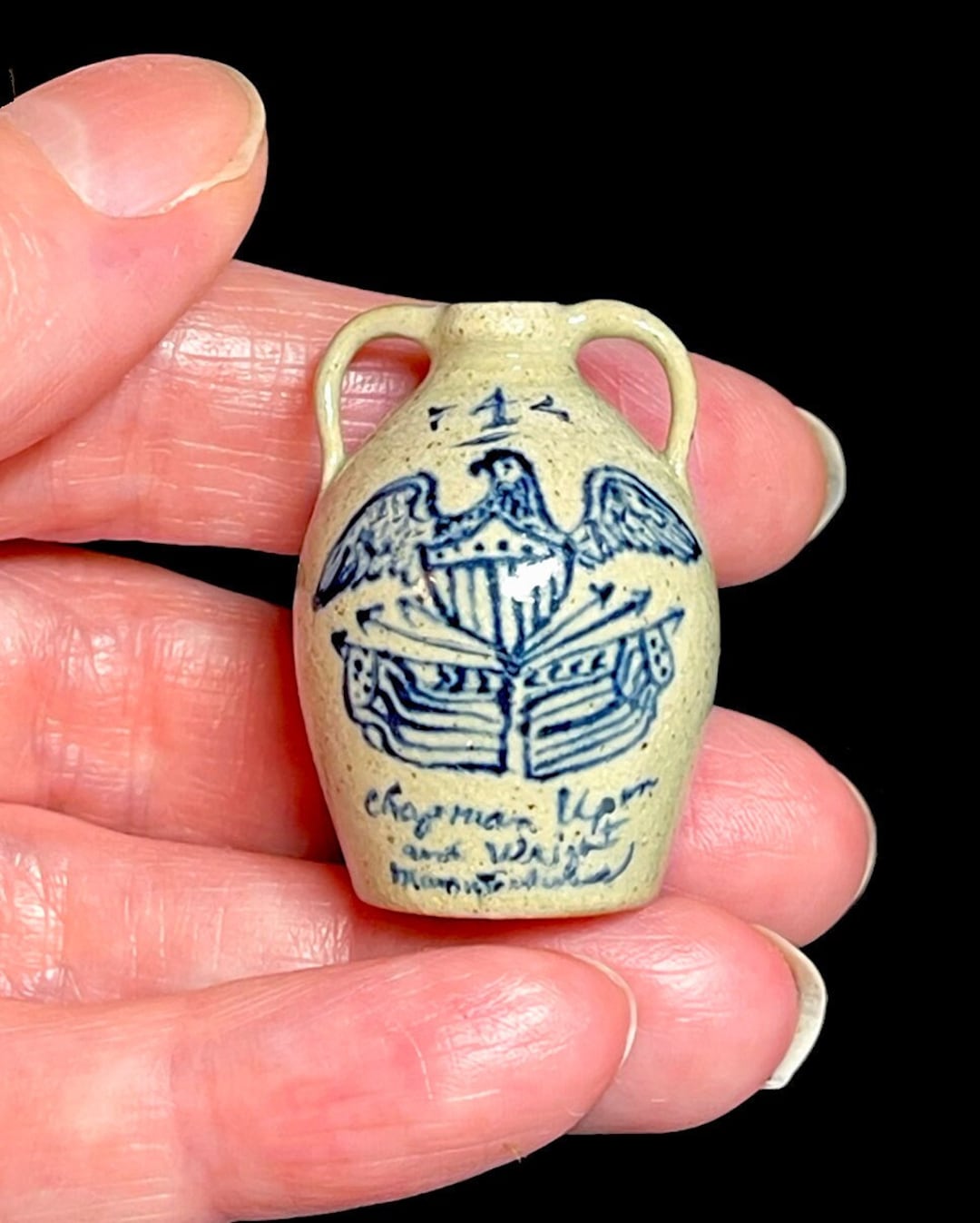 IGMA Jane Graber Pottery Stunning American Eagle Jug Dollhouse Colonial ...