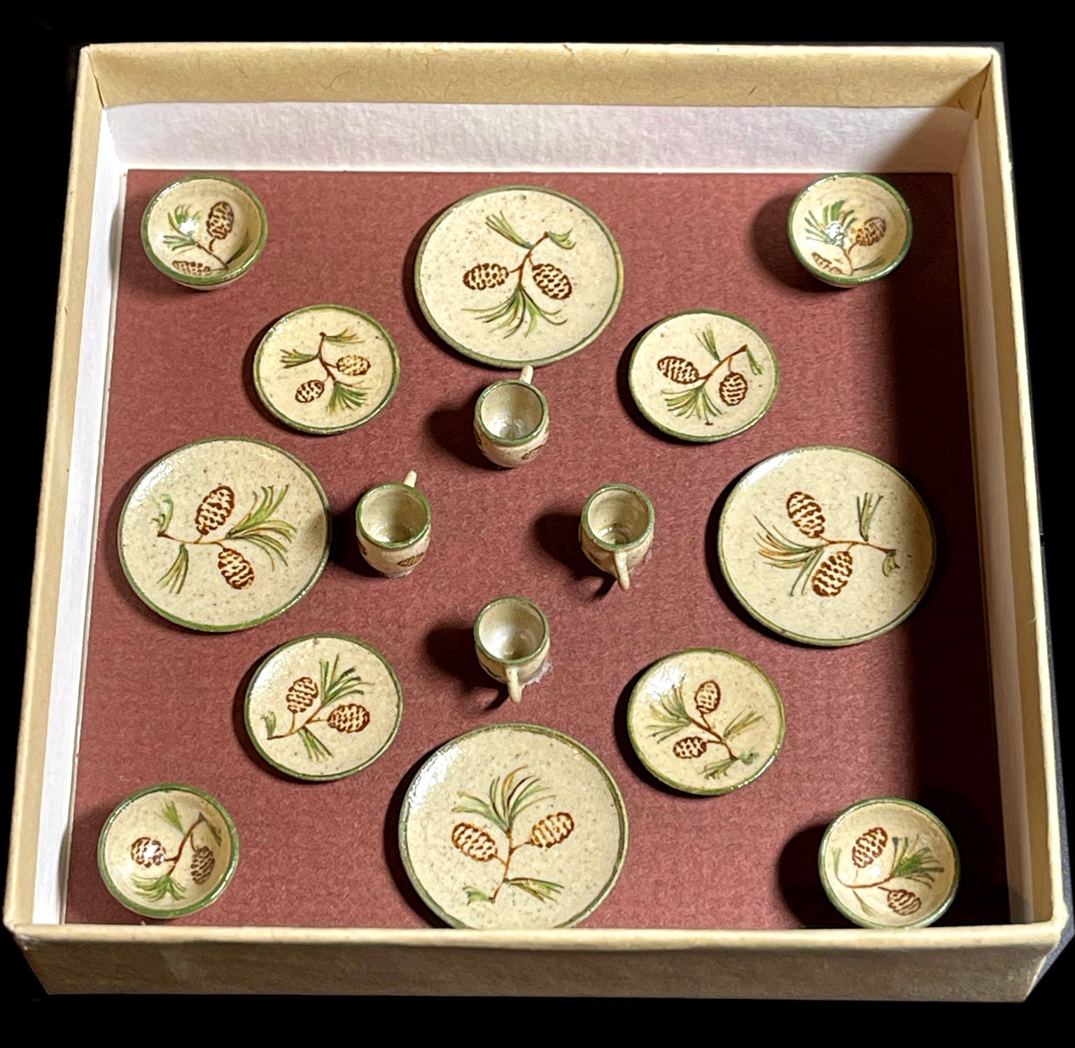 IGMA Jane Graber Pottery Very Rare 16 Piece Pine Cone Dinner - Etsy