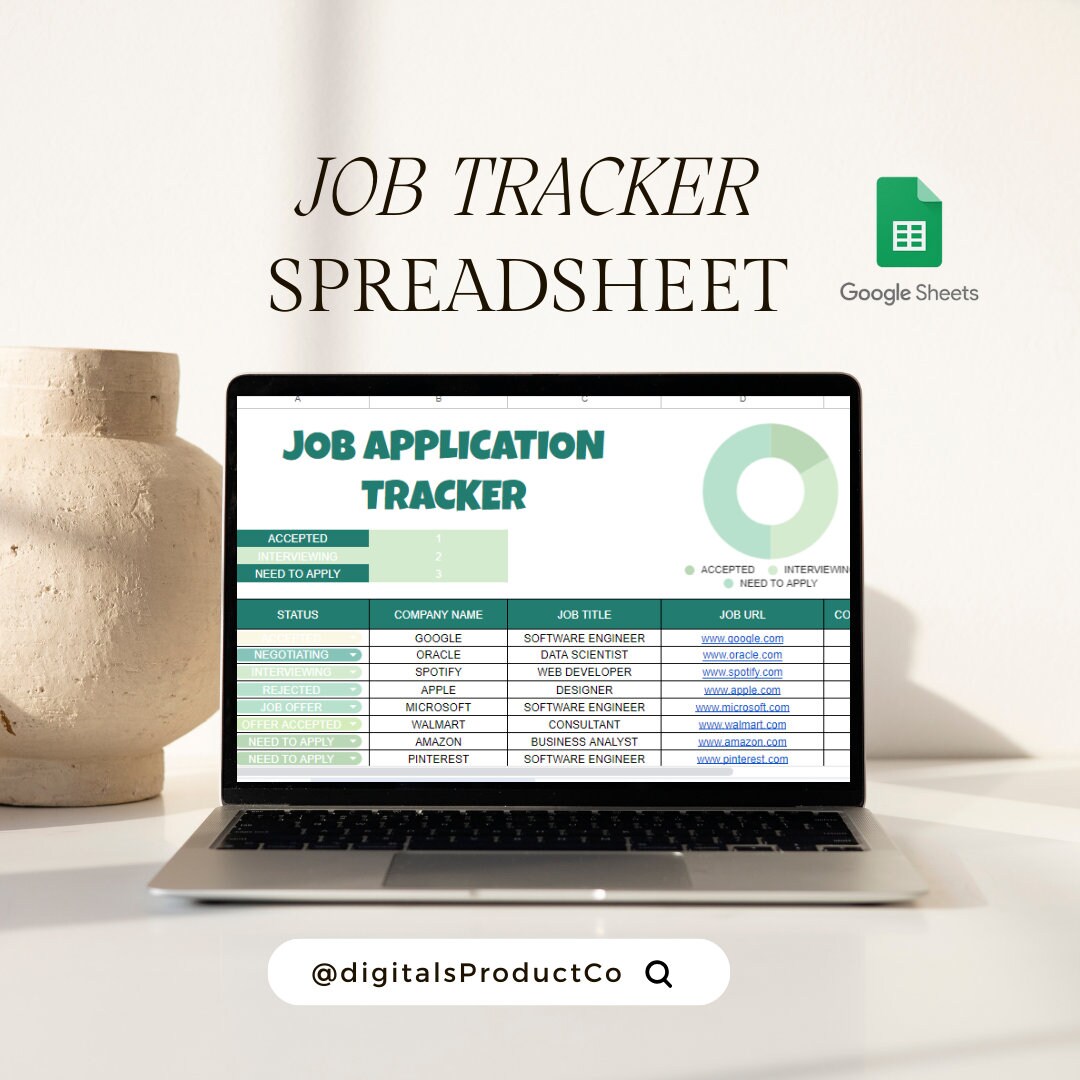 Simple Job Tracker, Interview Tracker, Google Spreadsheet Template ...