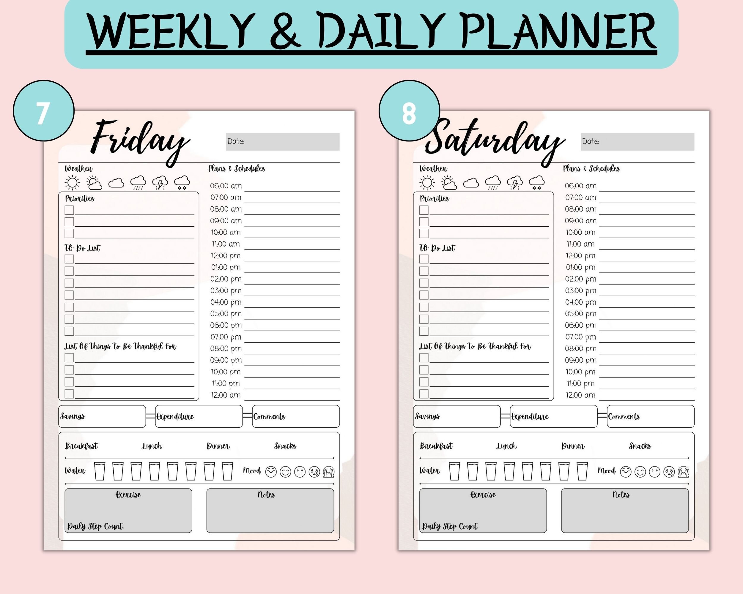Weekly & Daily Planner Task Tracker Evernotes Planner Goal Setting ...