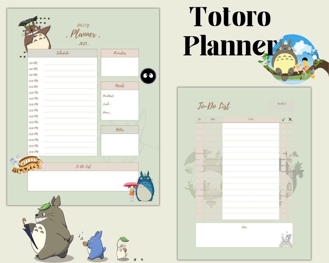 Totoro Weekly & Daily Planner Task Tracker Evernotes Planner Goal ...