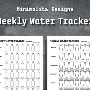 Weekly Water Tracker, Water Log, Printable Water Tracker, Instant ...