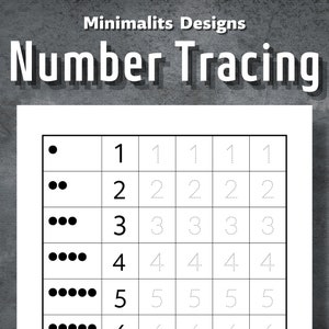Number Tracing Worksheet, Handwriting Practice, Printable Trace Numbers ...