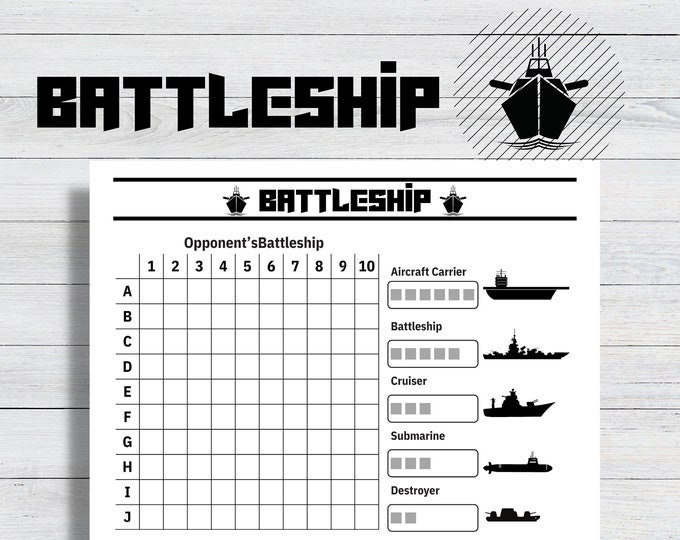 Battleship PRINTABLE Game - Etsy