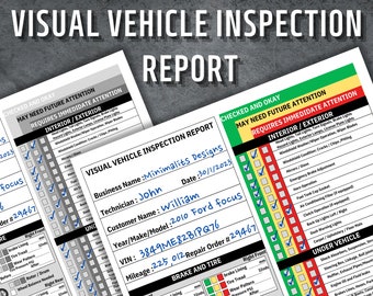 27 Point Visual Vehicle Inspection Form Fillable PDF - Etsy Israel