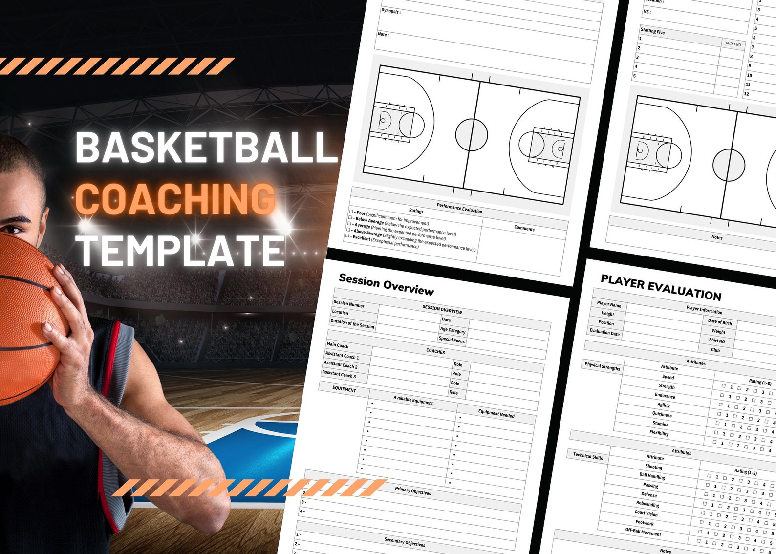 Basketball Coaching Template, Basketball Practice Plan, Basketball Game ...