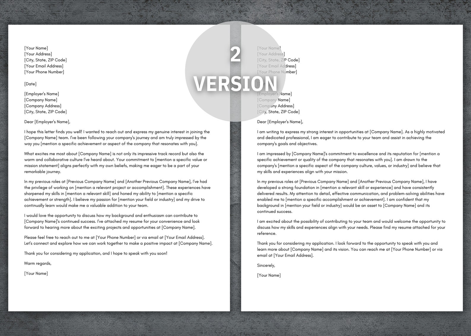 Cover Letter Template, Printable Cover Letter, Editable Professional ...