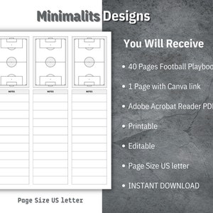Football Playbook Template, Printable Blank Soccer Diagrams, Canva ...