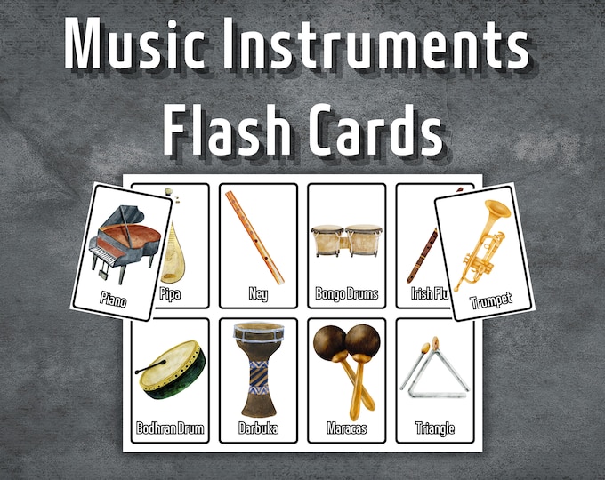80 MUSIC Flashcards | Printable Flashcards | Musical Instruments ...
