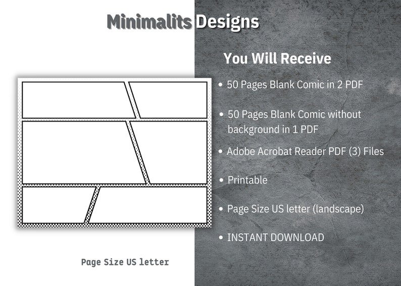 Blank Comic Template, Blank Comic Book, Printable Storyboard, Comic ...
